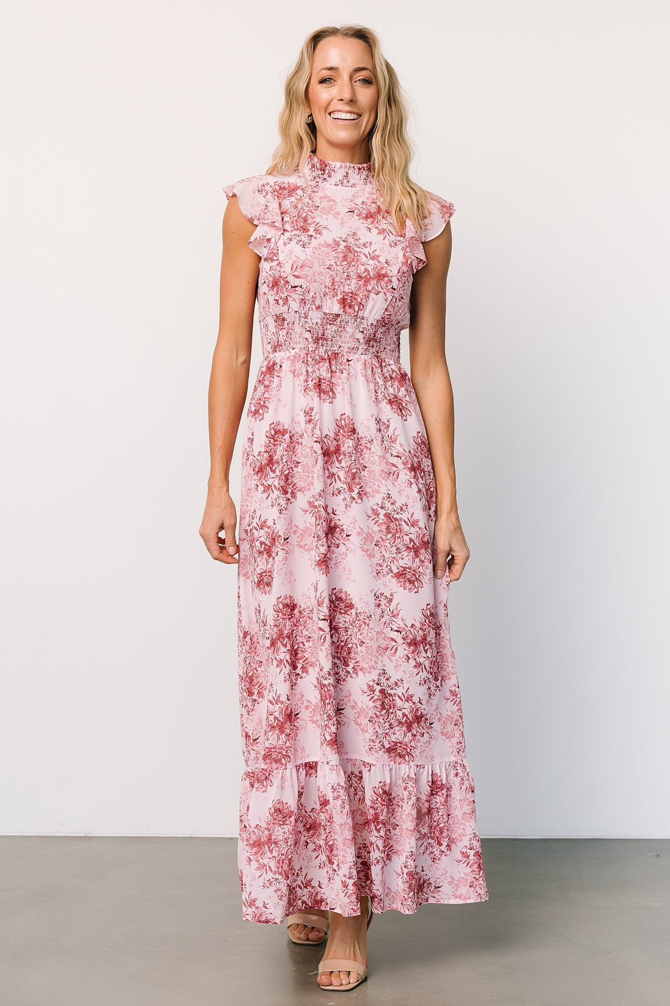 Kearny Ruffle Maxi Dress | Blue Floral | Baltic Born