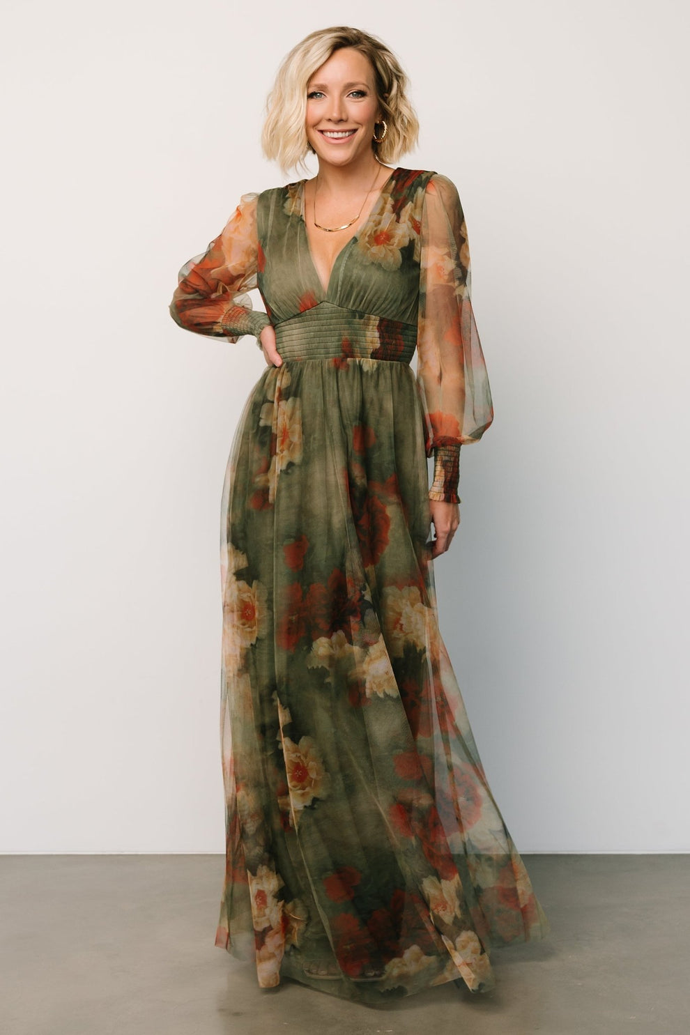 Layla Tulle Maxi Dress | Olive + Rust – Baltic Born