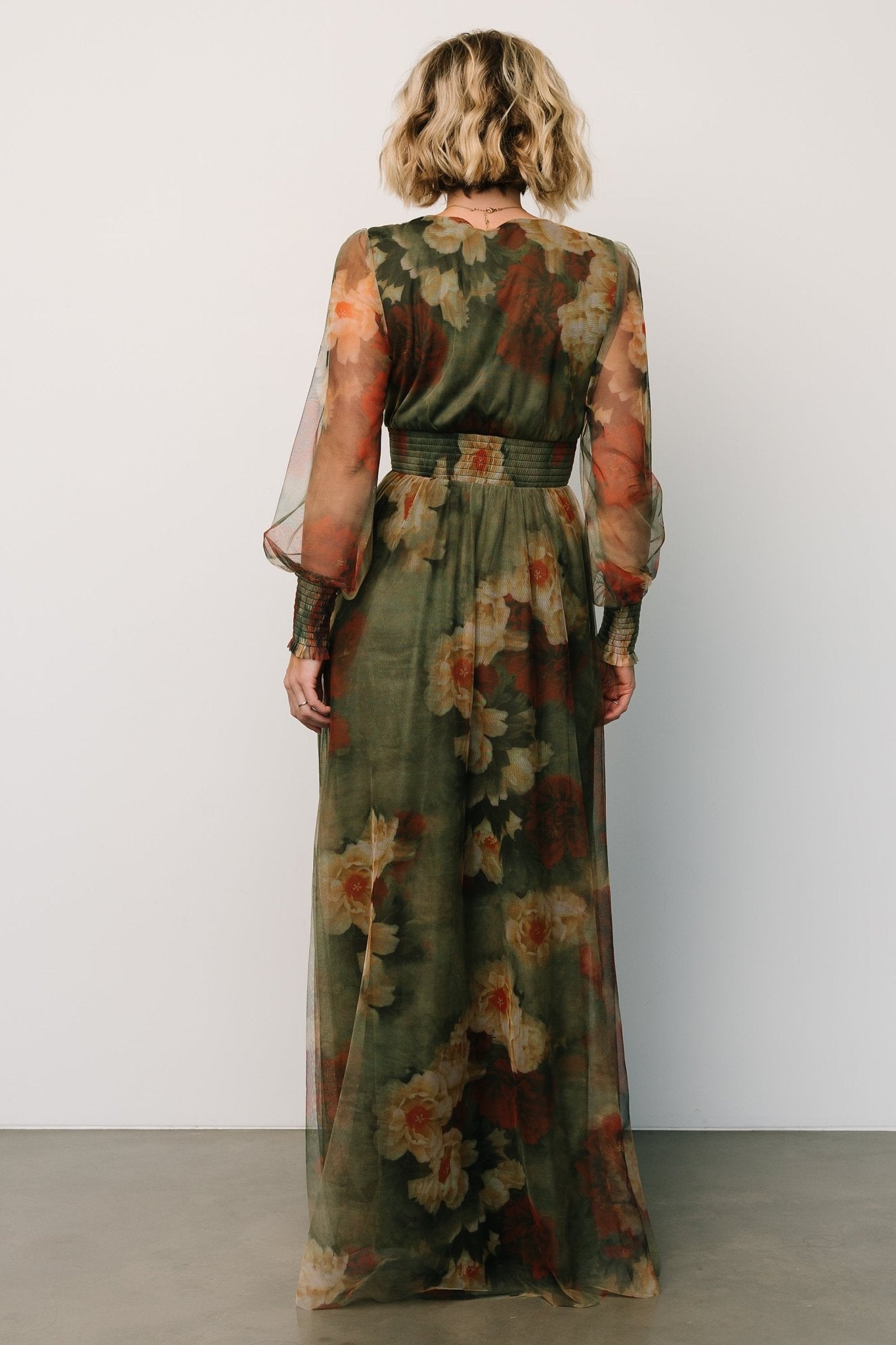 Layla Tulle Maxi Dress | Olive + Rust | Baltic Born