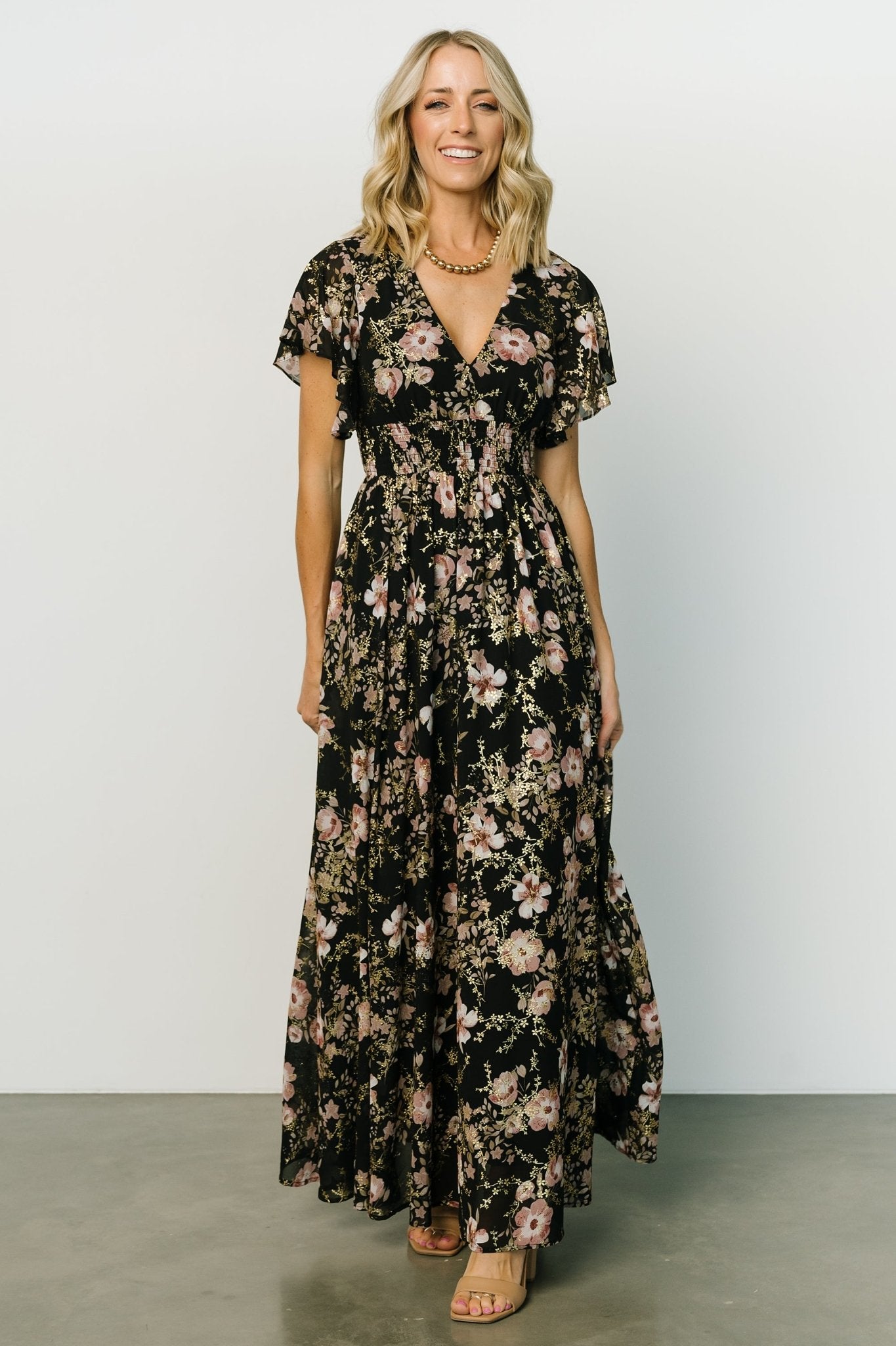 Lynlee Metallic Maxi Dress | Topaz | Baltic Born