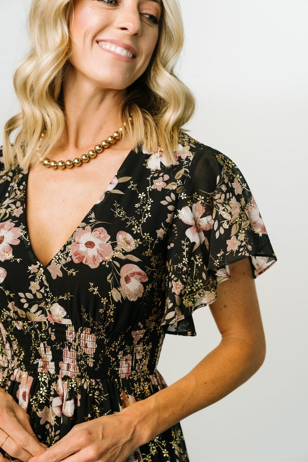Lynlee Metallic Maxi Dress | Black + Mauve – Baltic Born