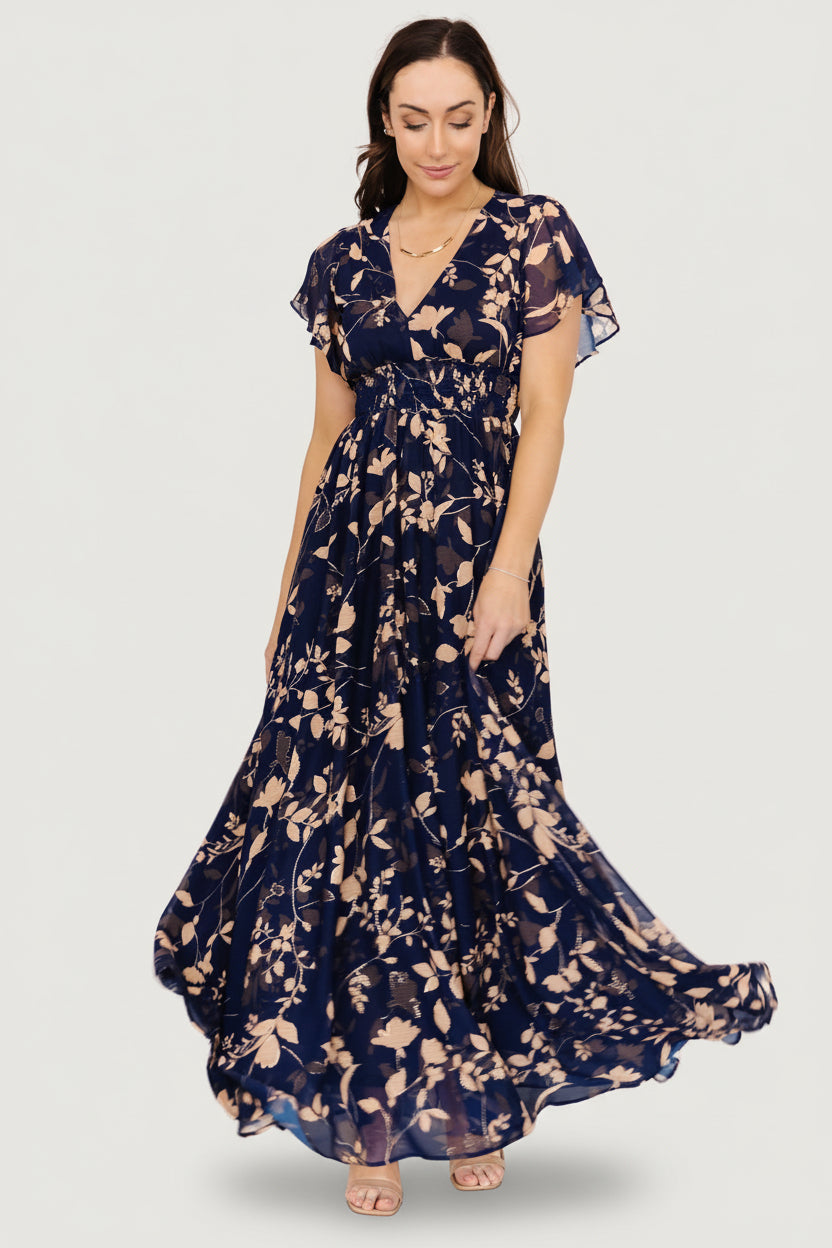 Lynlee Metallic Maxi Dress | Navy – Baltic Born