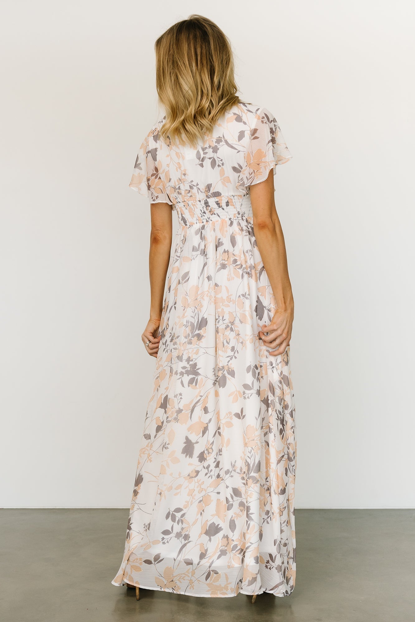 Lynlee Metallic Maxi Dress | Off White Print – Baltic Born