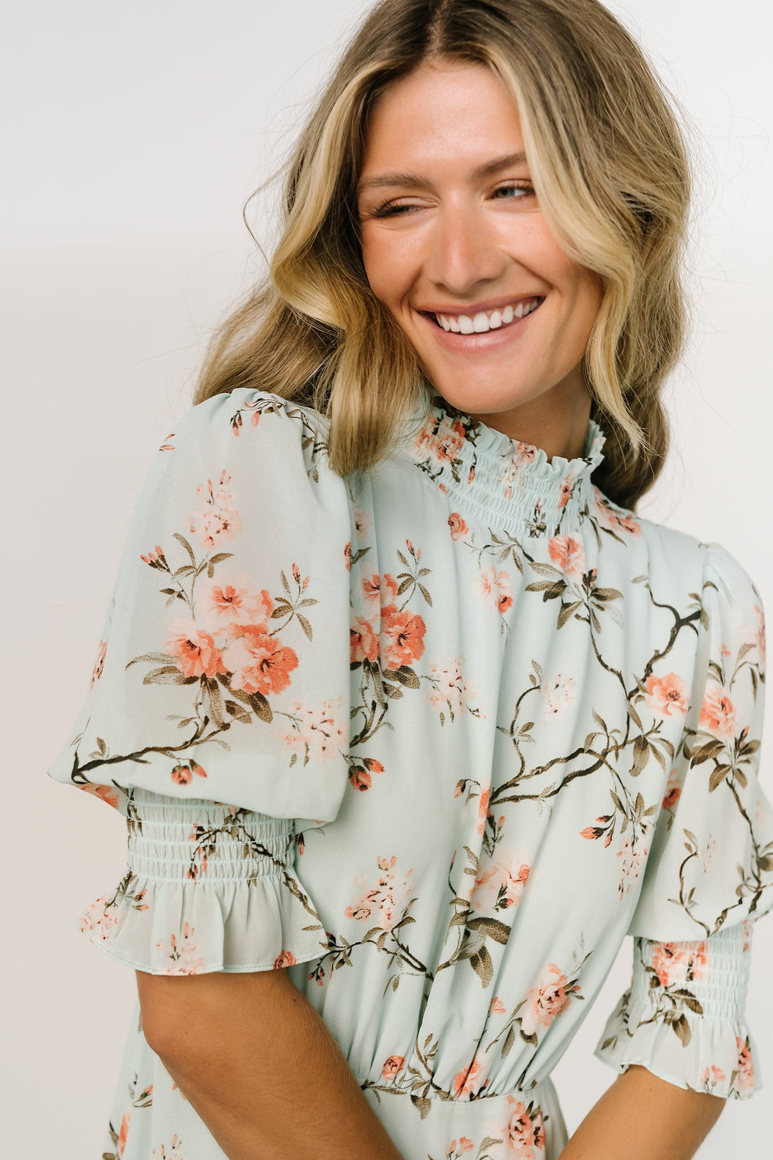 Marie Mock Neck Maxi Dress | Sage Floral – Baltic Born