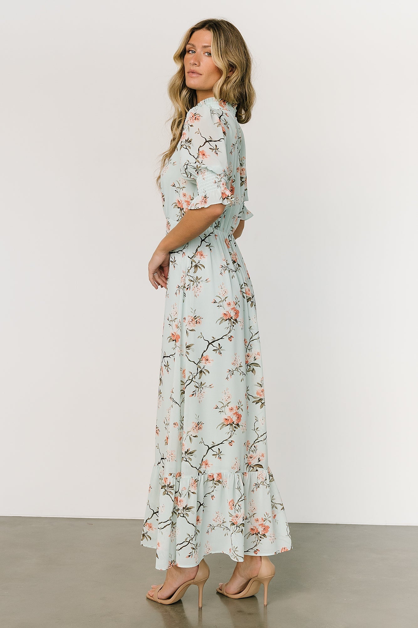 Marie Mock Neck Maxi Dress | Sage Floral – Baltic Born