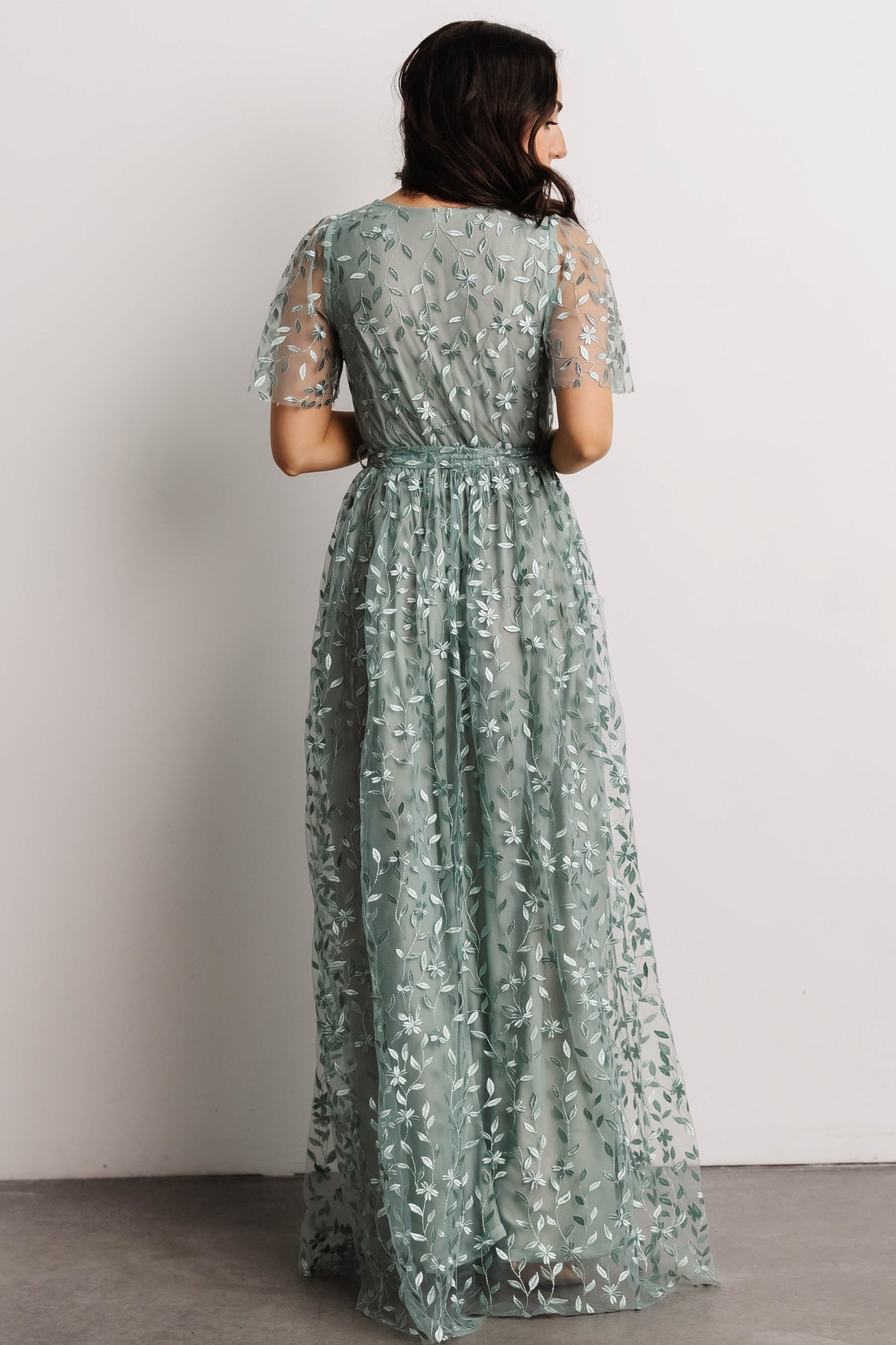 Marseille Embossed Maxi Dress | Eucalyptus – Baltic Born
