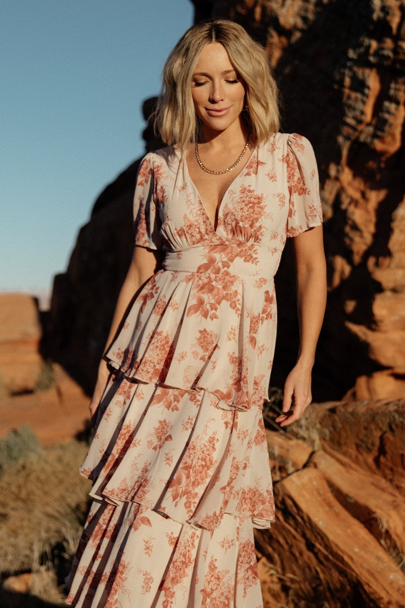 Montaigne Ruffle Maxi Dress | Rose Floral | Baltic Born