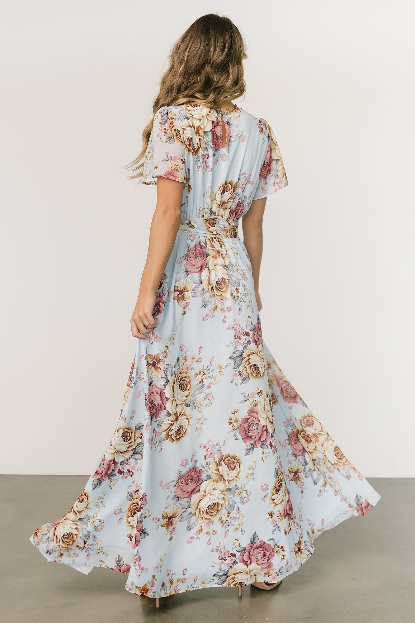 Naomi Short Sleeve Maxi Dress | Navy Floral | Baltic Born