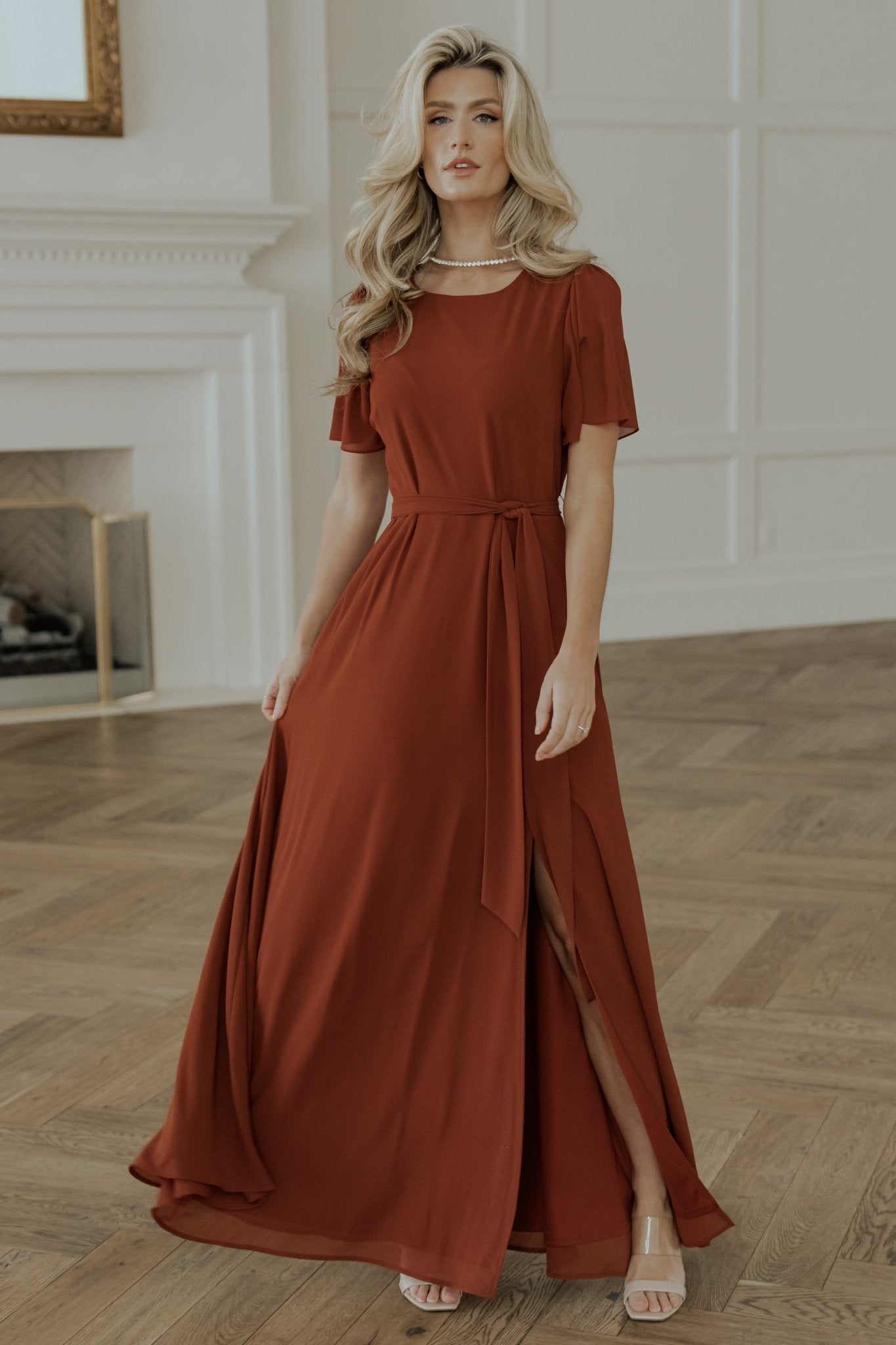 Naomi Short Sleeve Maxi Dress | Cinnamon – Baltic Born