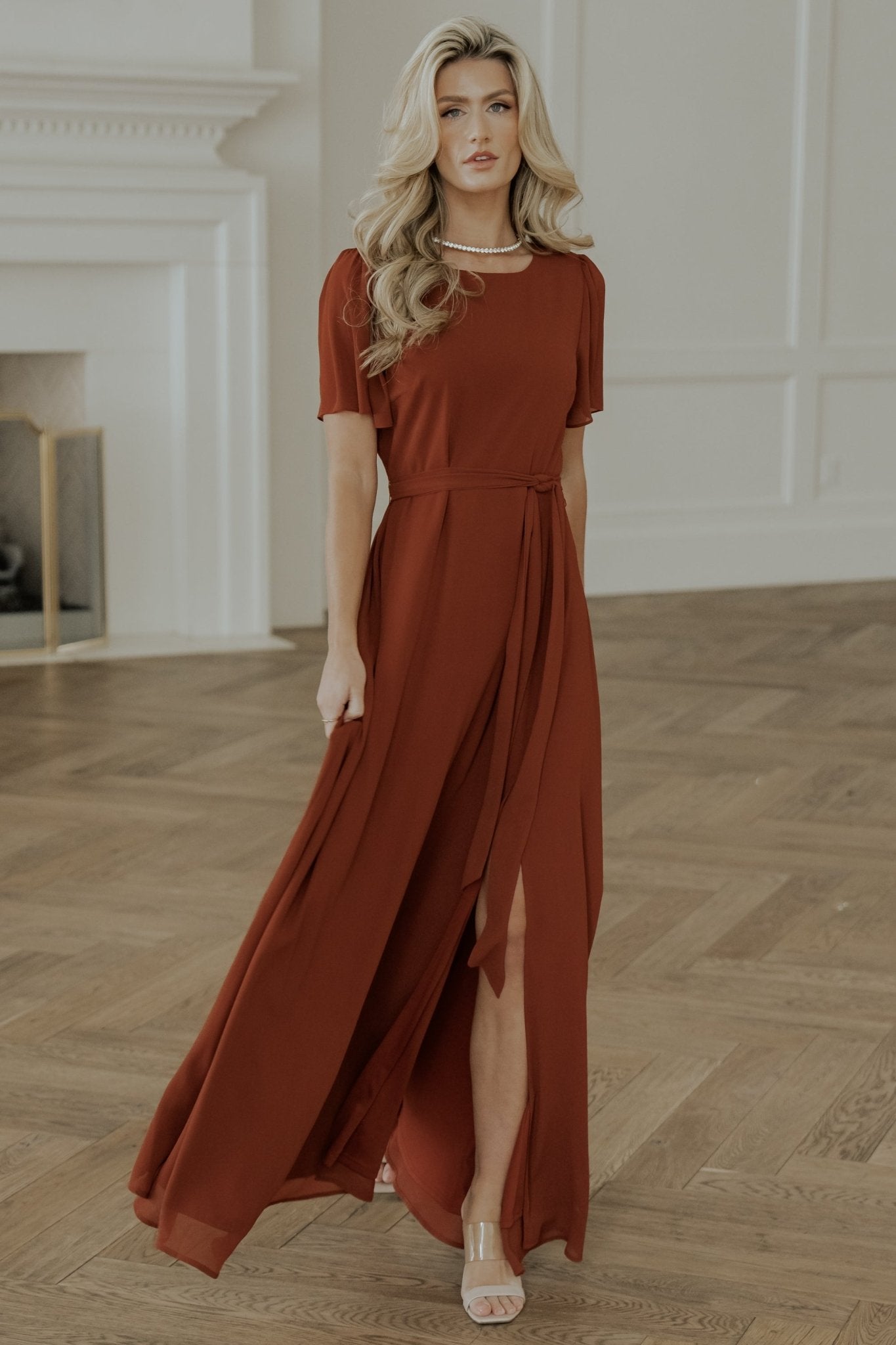 Naomi Short Sleeve Maxi Dress | Cinnamon – Baltic Born