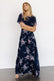 Naomi Short Sleeve Maxi Dress | Navy Floral – Baltic Born