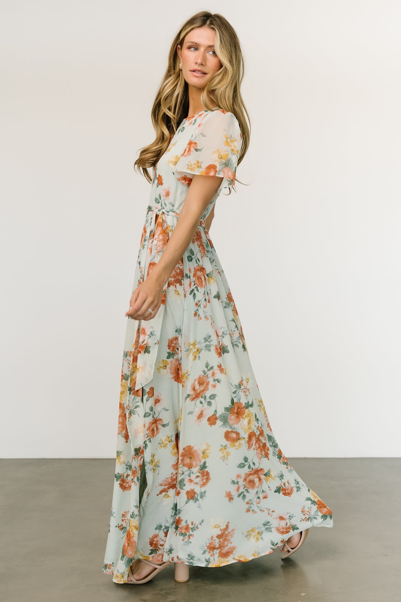 Naomi Short Sleeve Maxi Dress | Navy Floral | Baltic Born