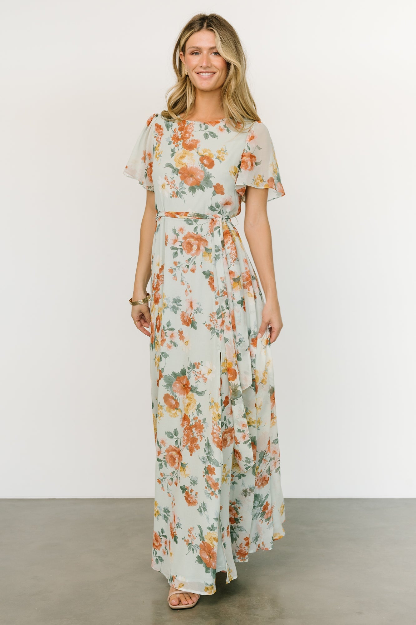 Naomi Short Sleeve Maxi Dress | Navy Floral | Baltic Born