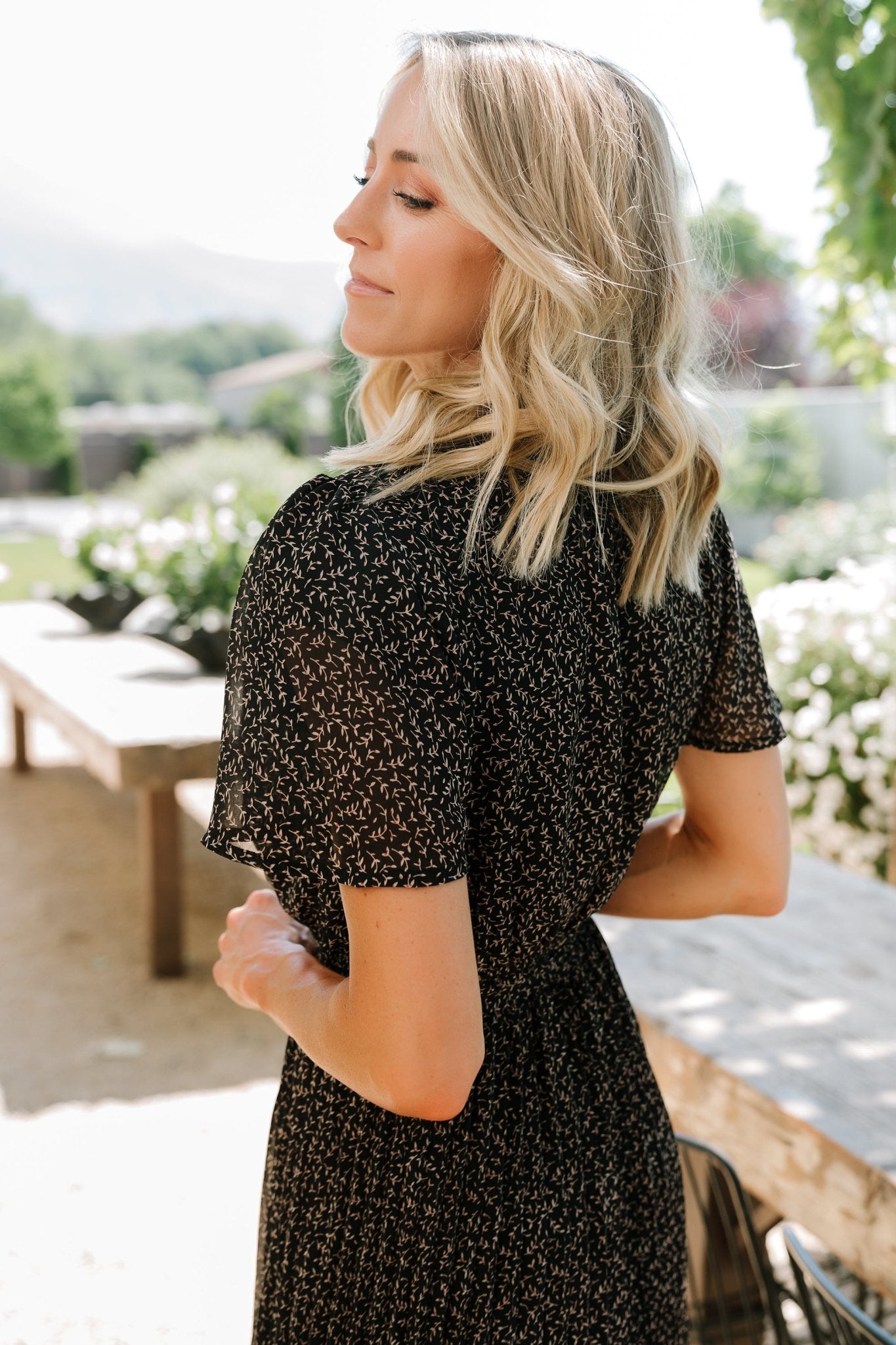 Prim Pleated Dress | Black Print | Baltic Born