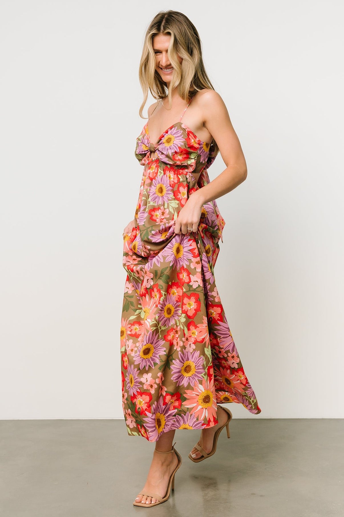 Rosalee Floral Maxi Dress, Sweetheart Neckline | Baltic Born