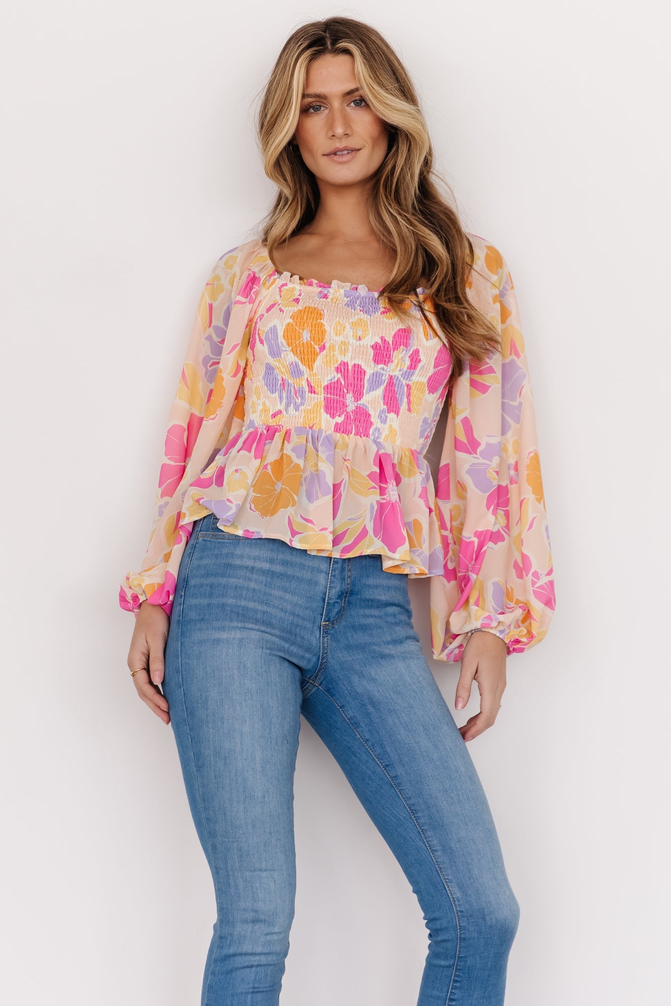 Sally Smocked Top | Pink Multi – Baltic Born