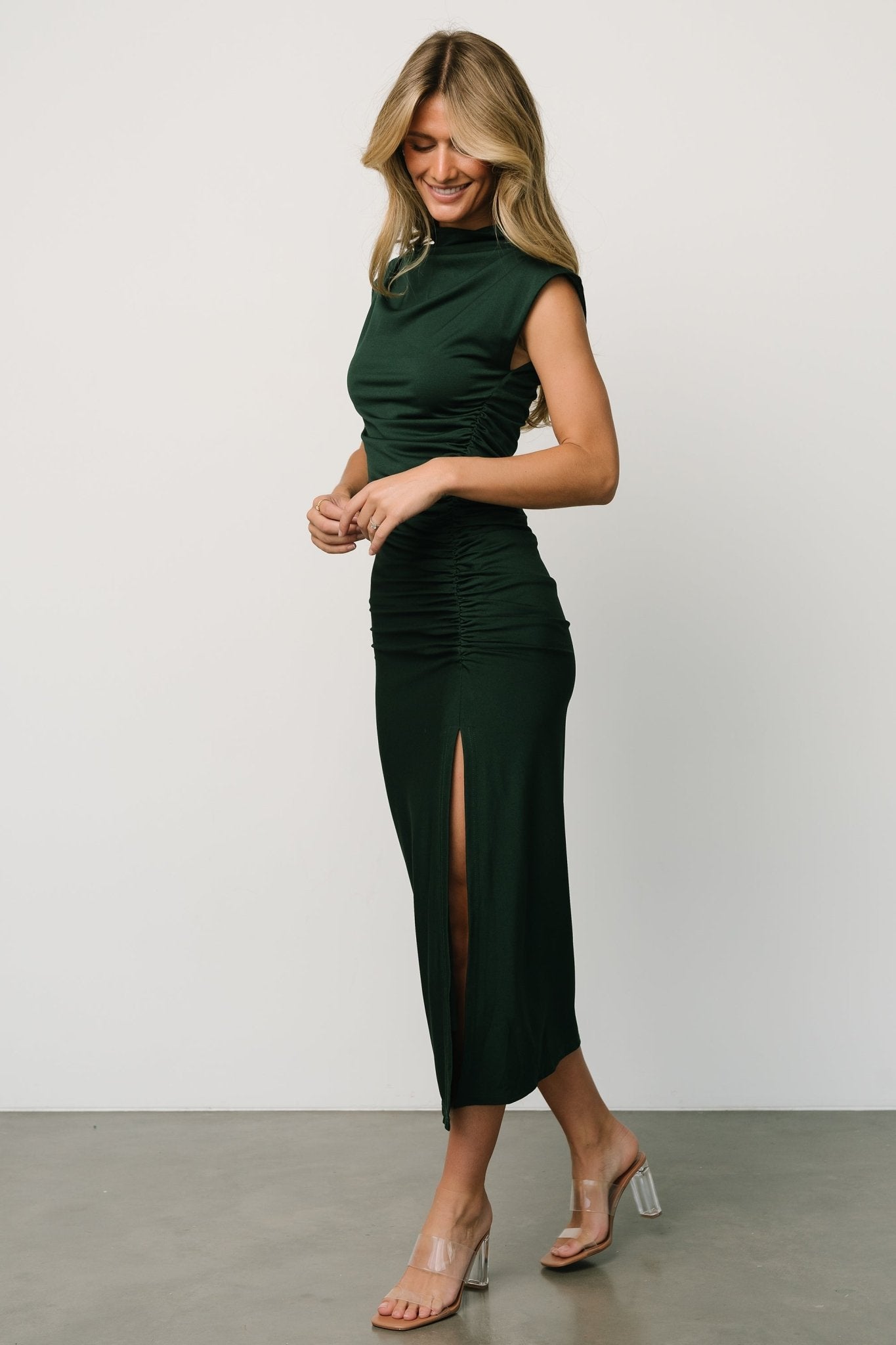 Sasha Ruched Maxi Dress | Green – Baltic Born