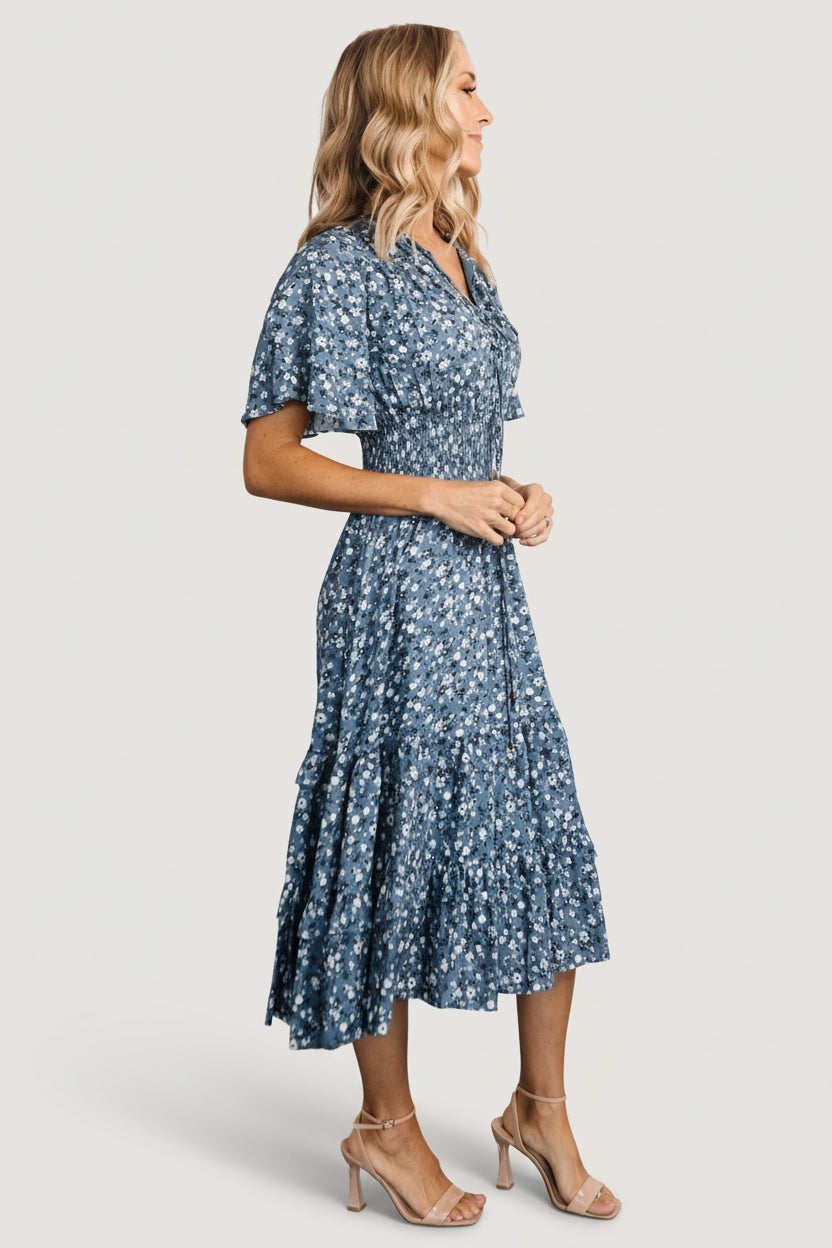 Spell Boho Midi Dress | Blue Floral – Baltic Born