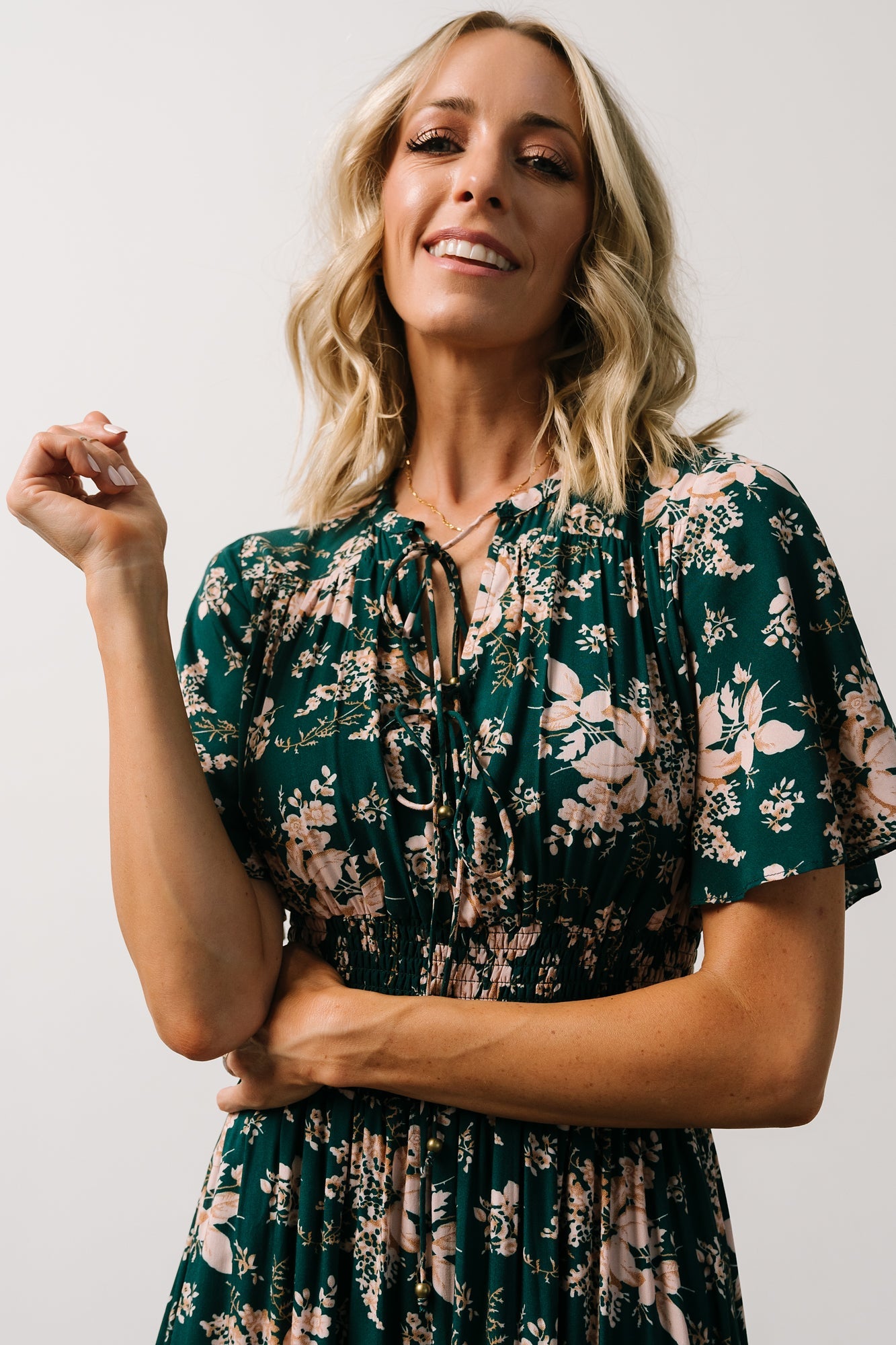 Spell Boho Midi Dress | Topaz + Blush Floral | Baltic Born