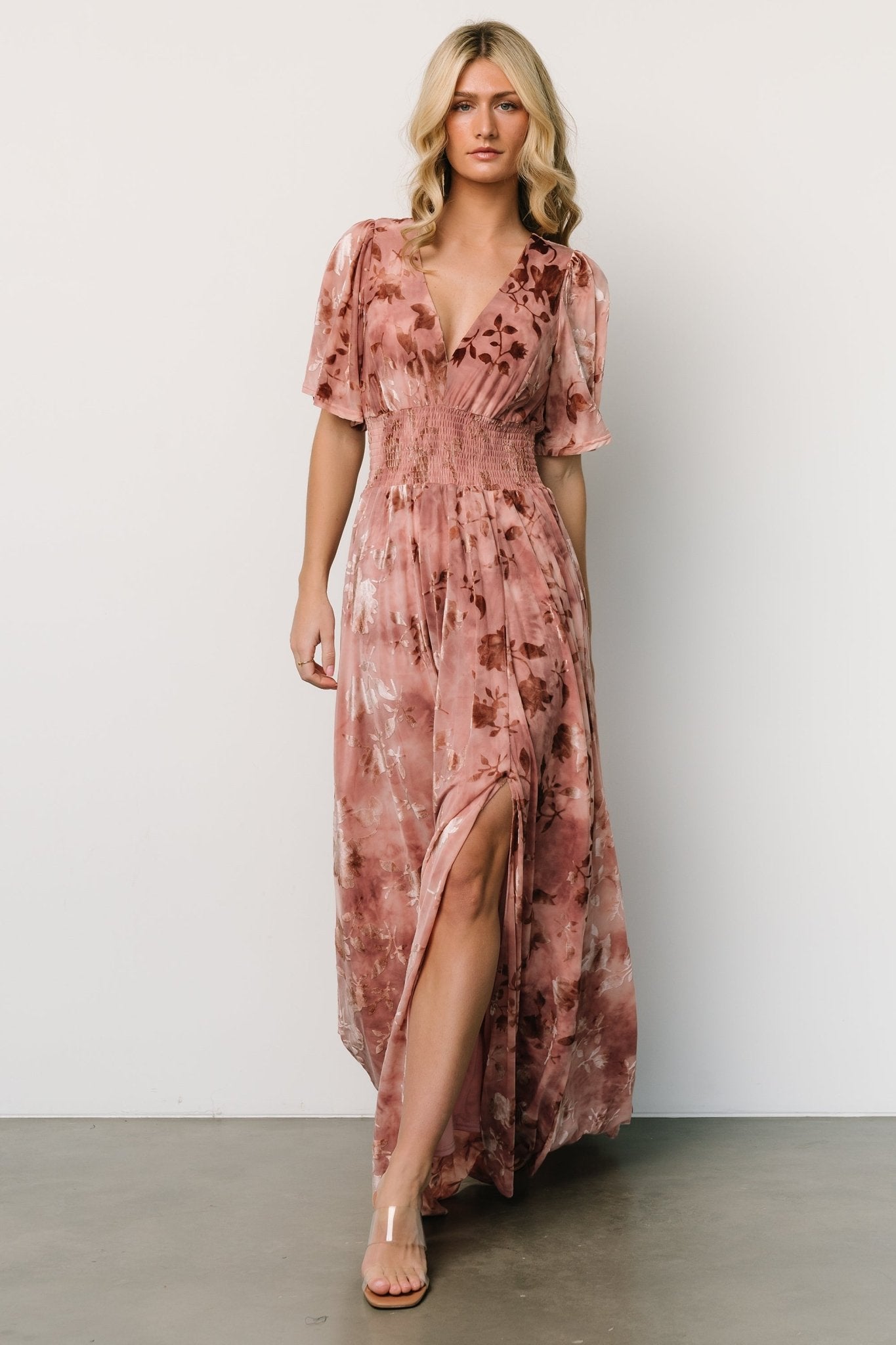 Veronica Velvet Maxi Dress | Blush – Baltic Born